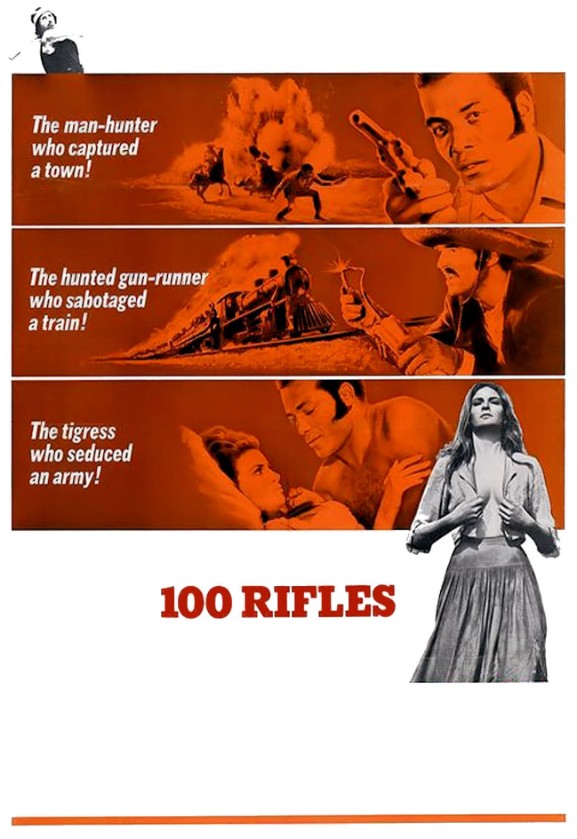 100 Rifles Poster 100 RIFLES French Lobby Cards 10x12 In. 1969 X9